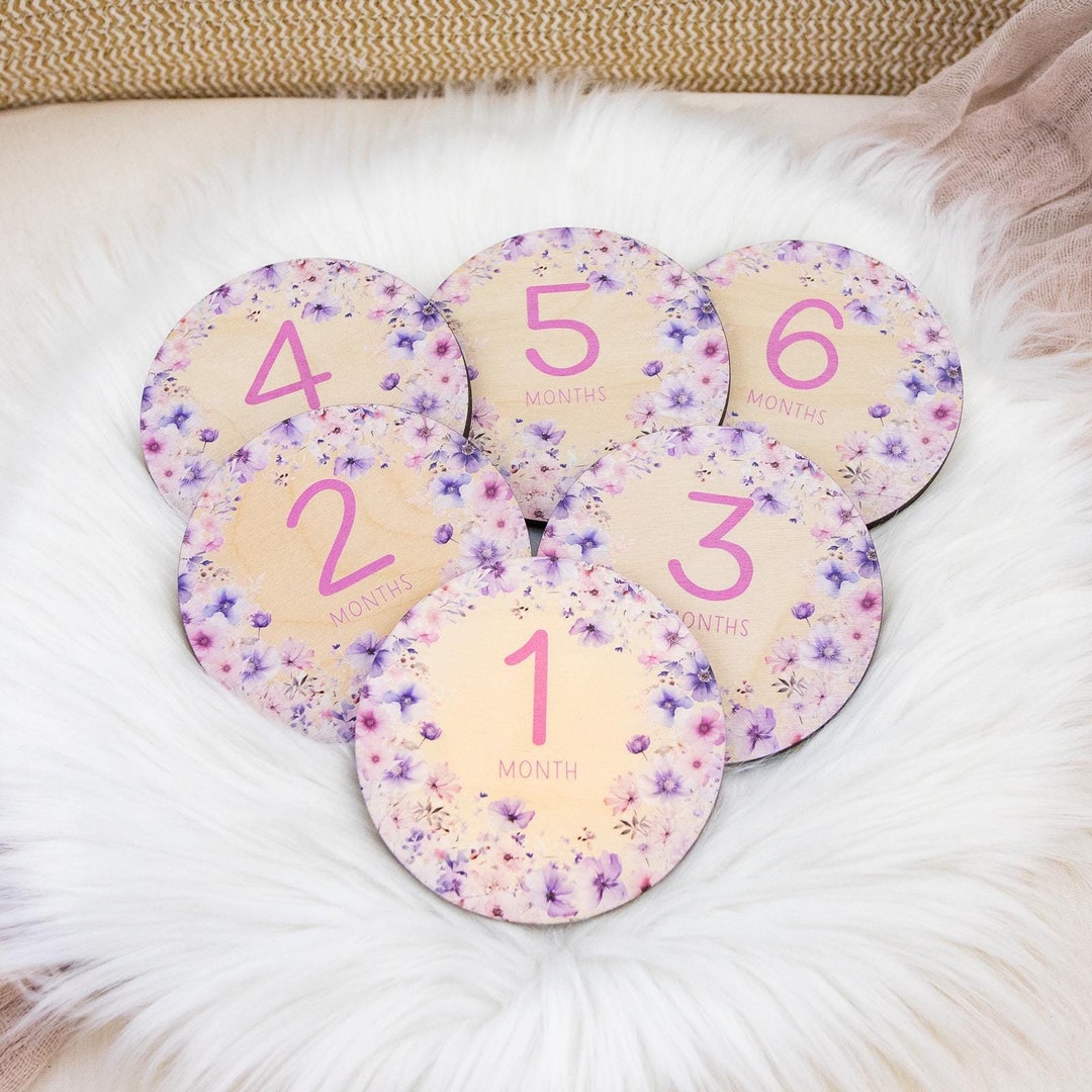 Wildflower Milestone Cards, Wild Flower Milestone Marker, Wood ...