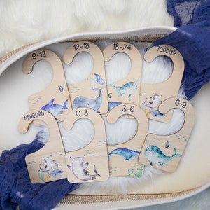 Shark Clothing Dividers, Ocean Life Baby Clothing Divider, Wood ...