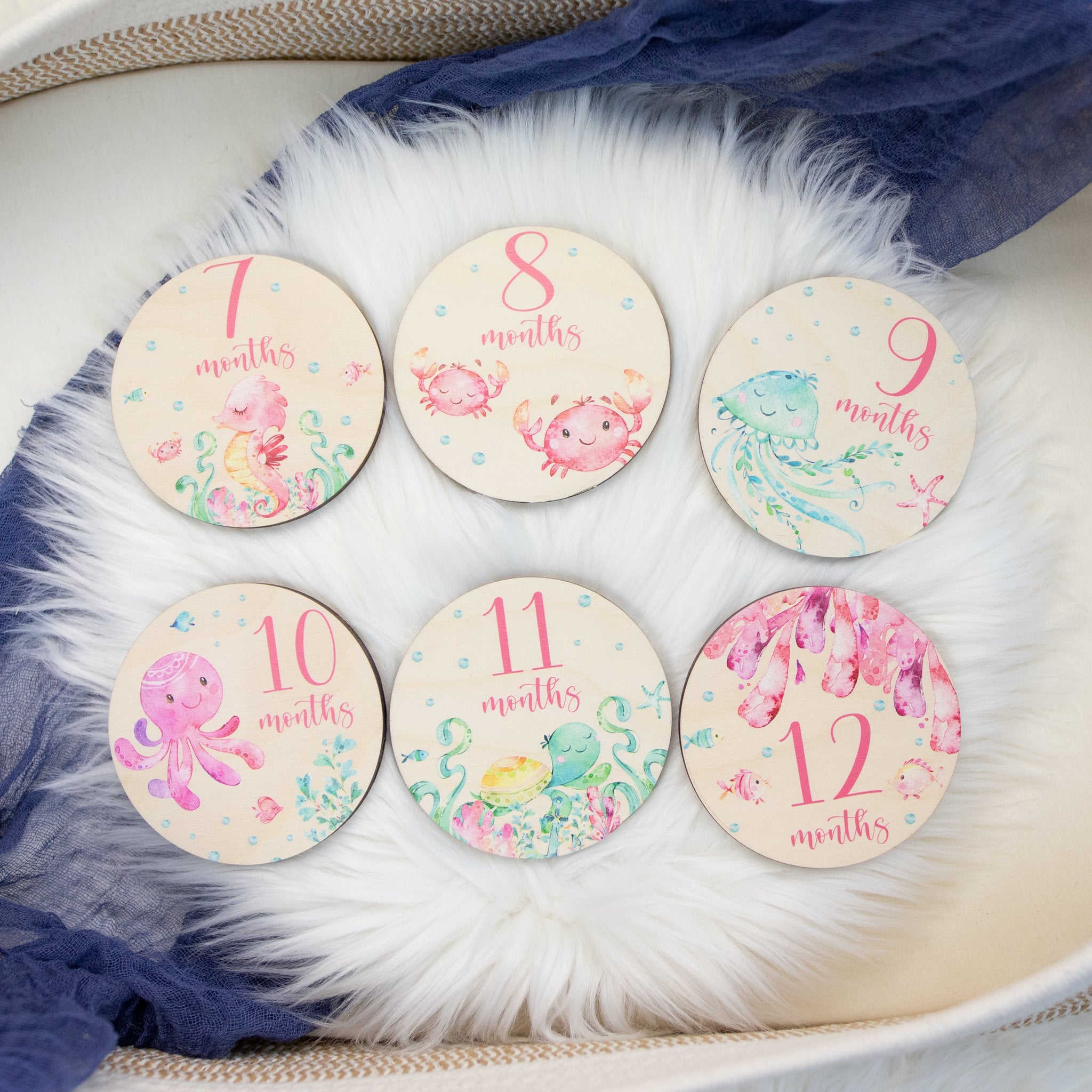 Under the Sea Milestone Cards Baby Milestone Ocean Life Discs - Etsy