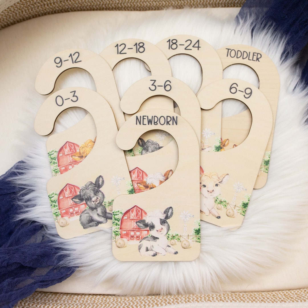 Farm Cow Clothing Dividers, Cow Baby Clothing Divider, Wood Wardrobe ...