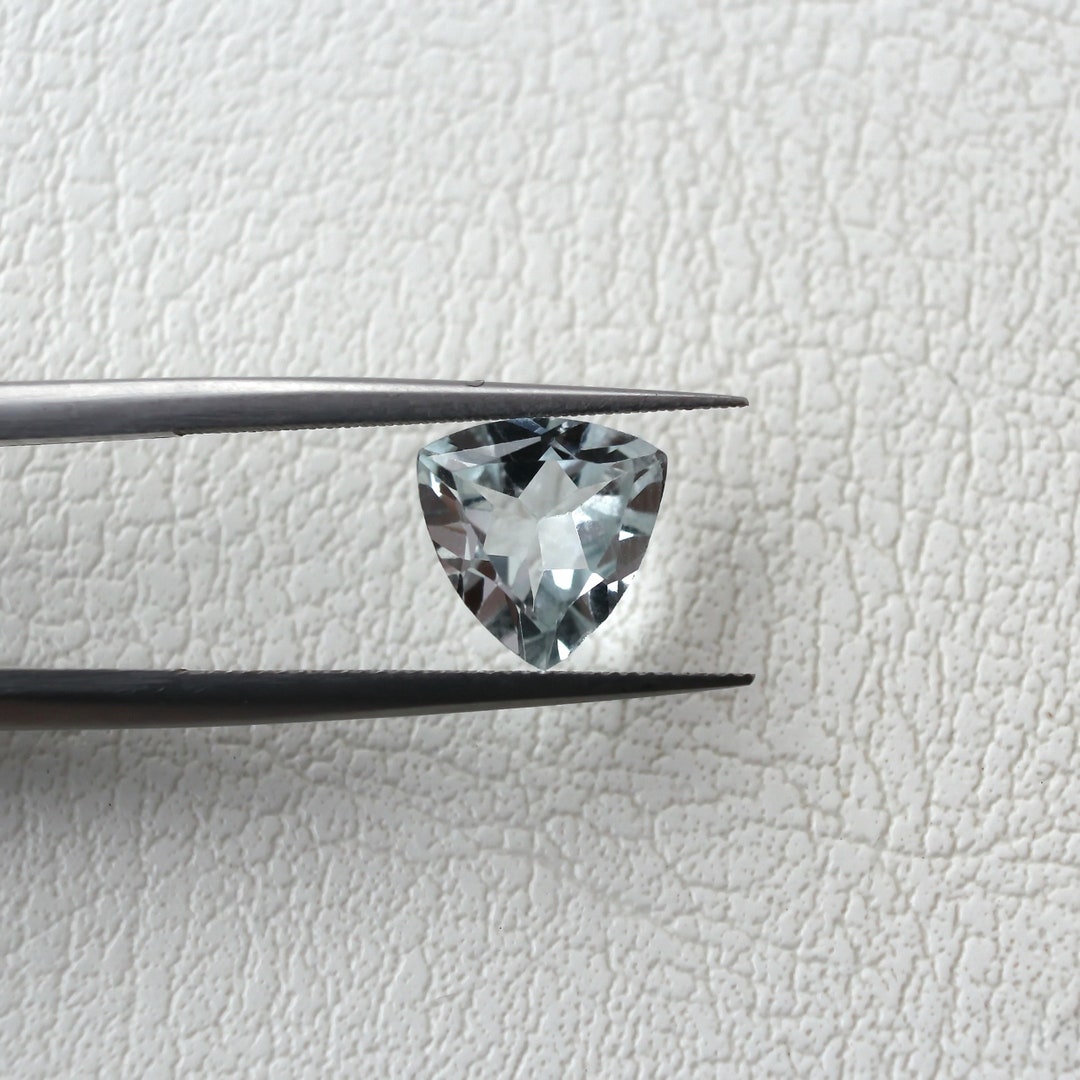 Natural Goshenite White Beryl Trillion Cut Loose Gemstone - 1.21ct, 8mm ...