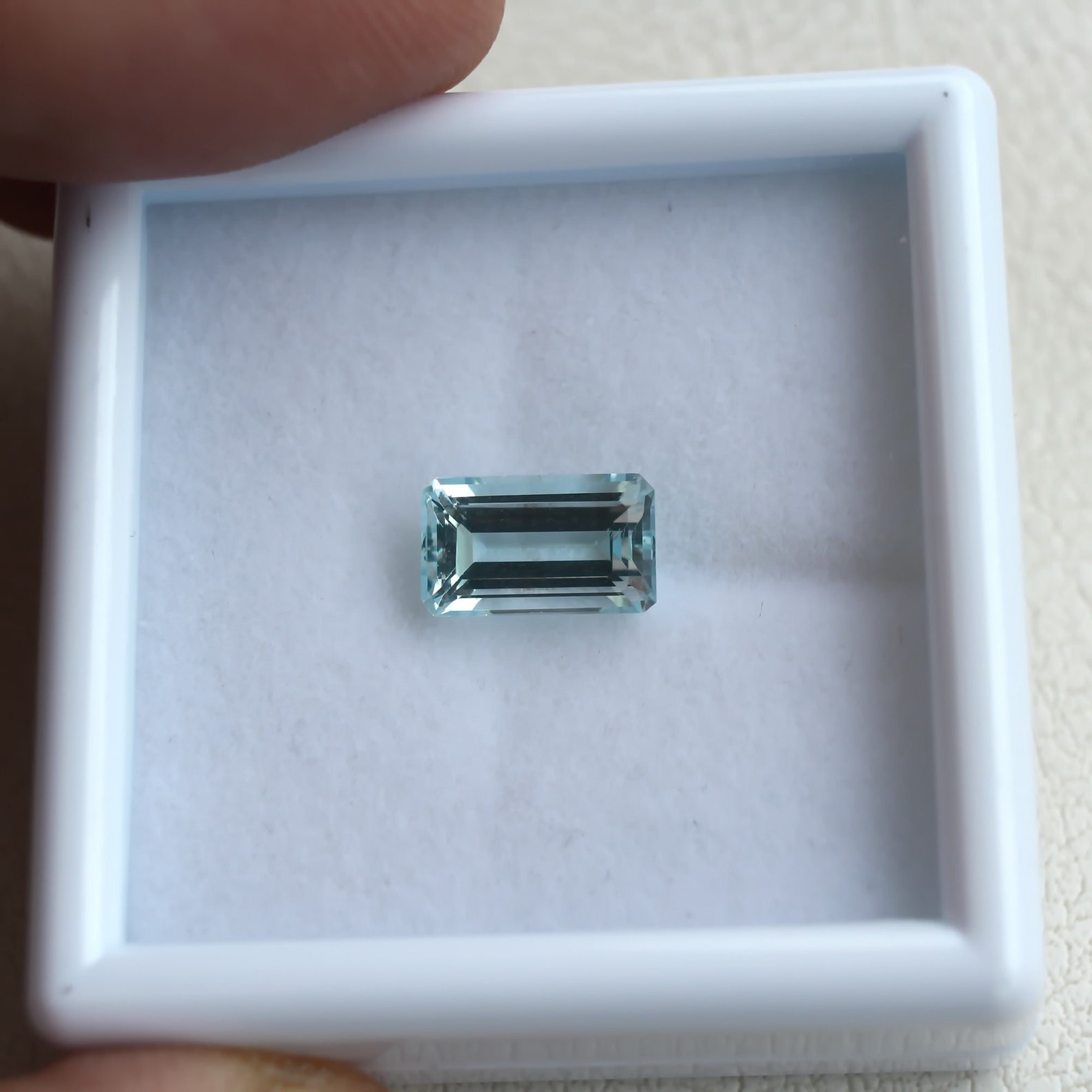 Natural Aquamarine Loose Stone 2.05ct Emerald Cut Faceted Blue - Etsy