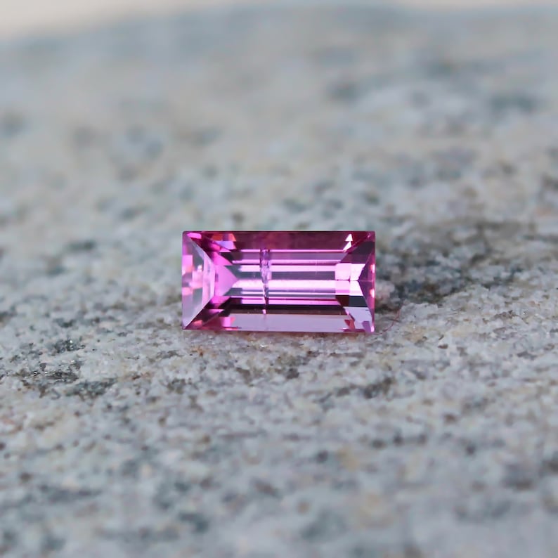 Loose Pink Tourmaline Baguette Stone Loose Faceted Natural - Etsy
