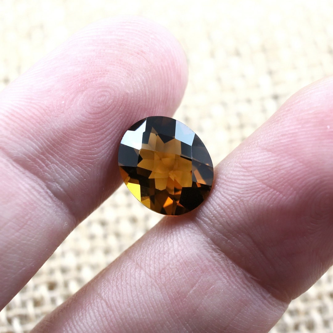 Honey Quartz Gemstone Oval Checkerboard Cut 12x10mm 3.71ct - Etsy