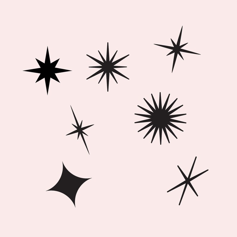 Retro Starburst SVG Bundle, 14 Designs, Vintage Cut Files for Crafting ...