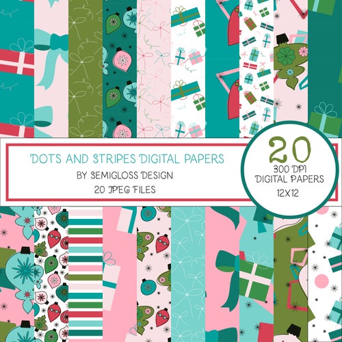 Christmas Blue Paper Pack Reindeer Paper Pack Reindeer Digital - Etsy