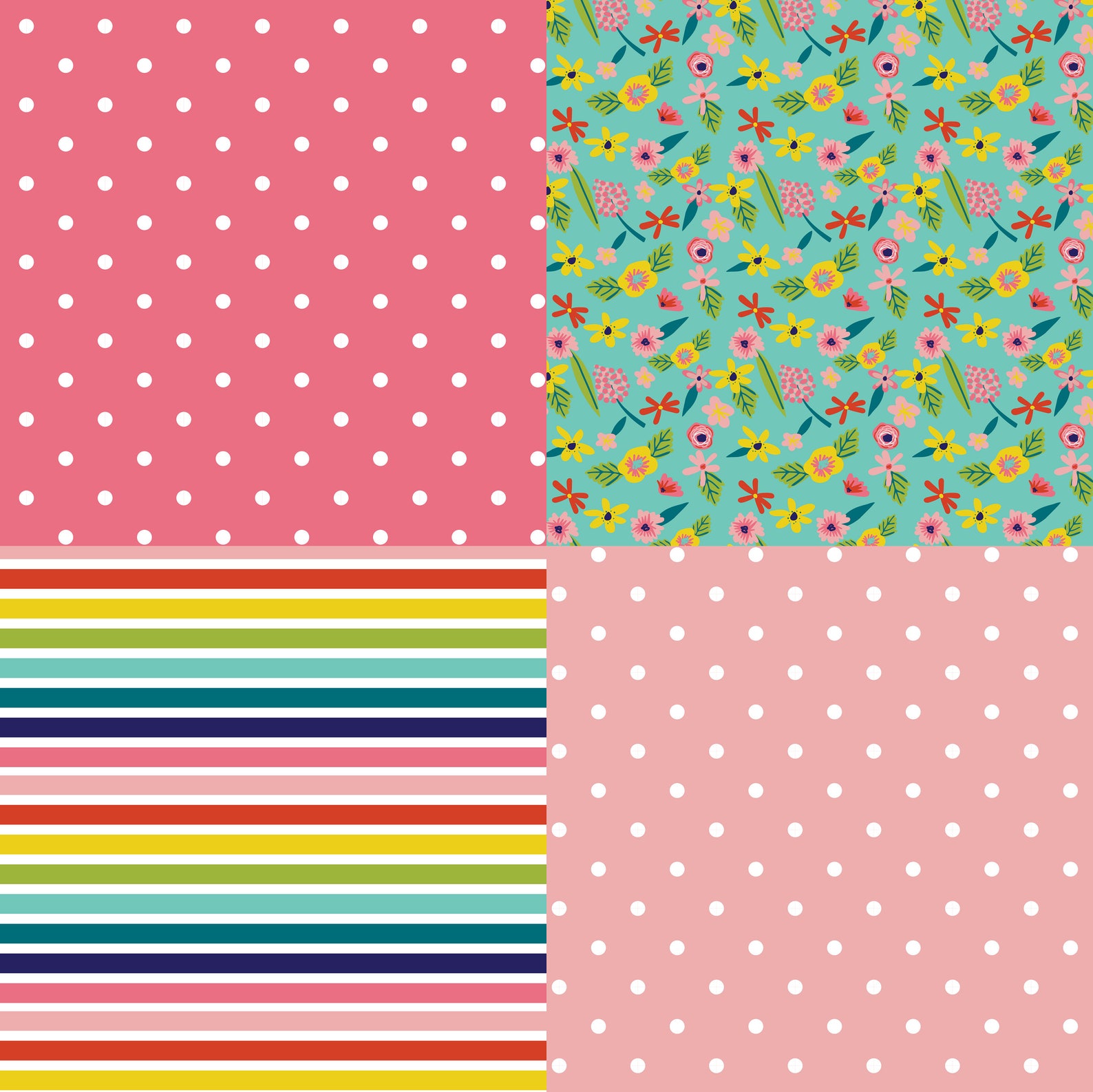 Colorful Floral Digital Paper or Background - Etsy