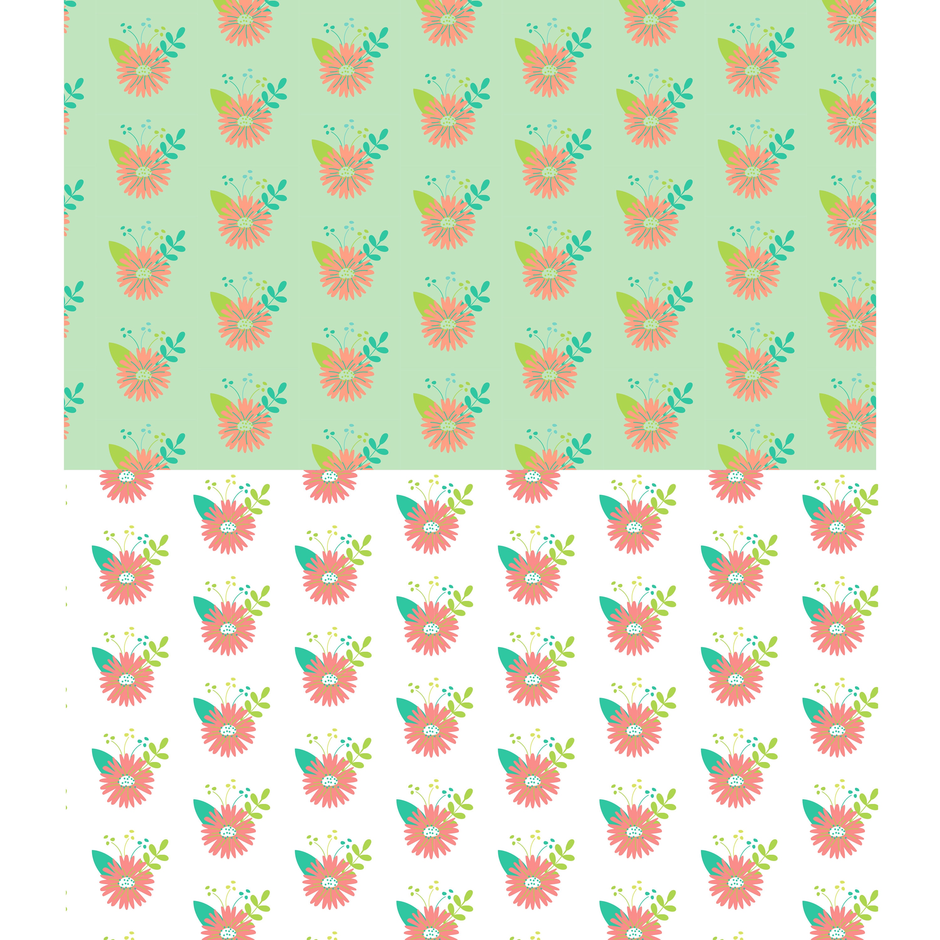 Boho Floral Pattern Digital Paper Set | Etsy