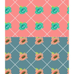 Modern Floral Digital Paper Set - Etsy