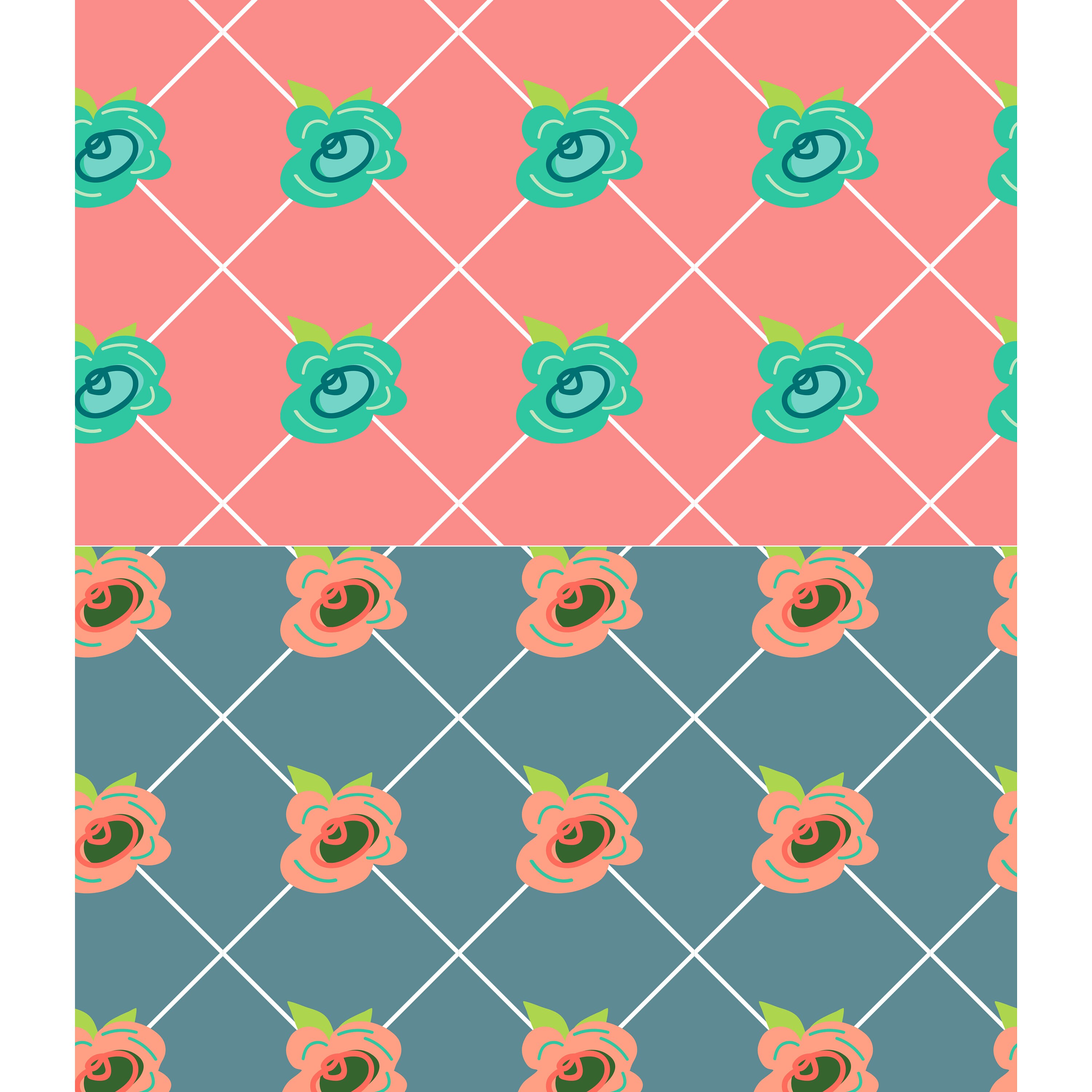 Modern Floral Digital Paper Set | Etsy