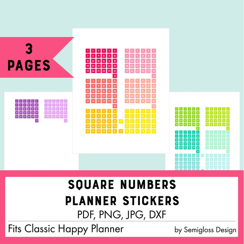 Printable Planner Sticker Bundle in Bright Colors | Habit Trackers ...