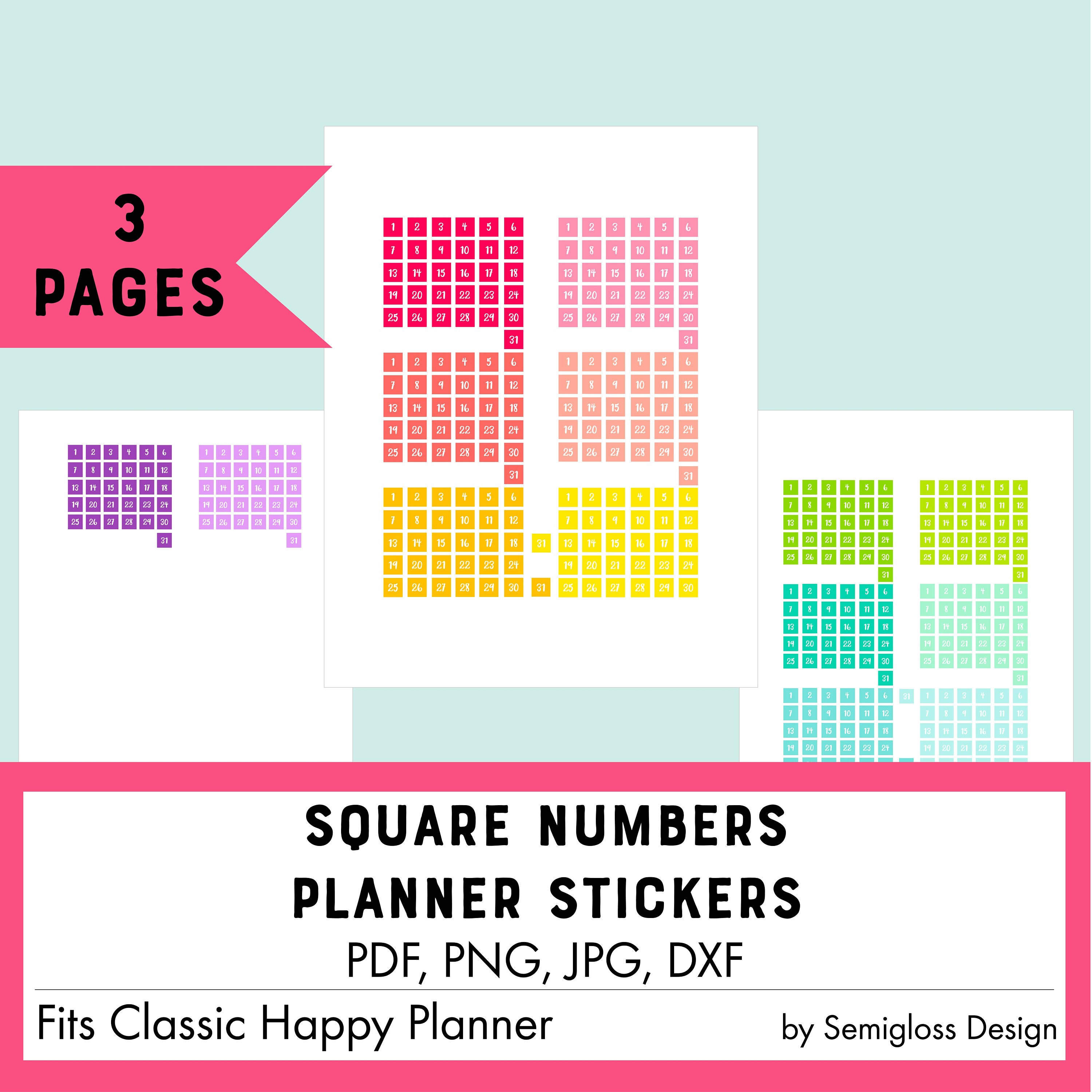 Printable Planner Sticker Bundle in Bright Colors | Habit Trackers ...