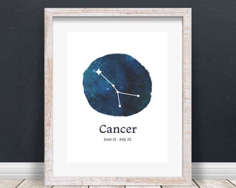 Cancer Constellation Digital Art | Zodiac Printable | Galaxy ...