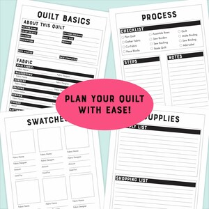 Printable Quilt Planner PDF With Graph Paper and Quilting Cheat Sheets ...