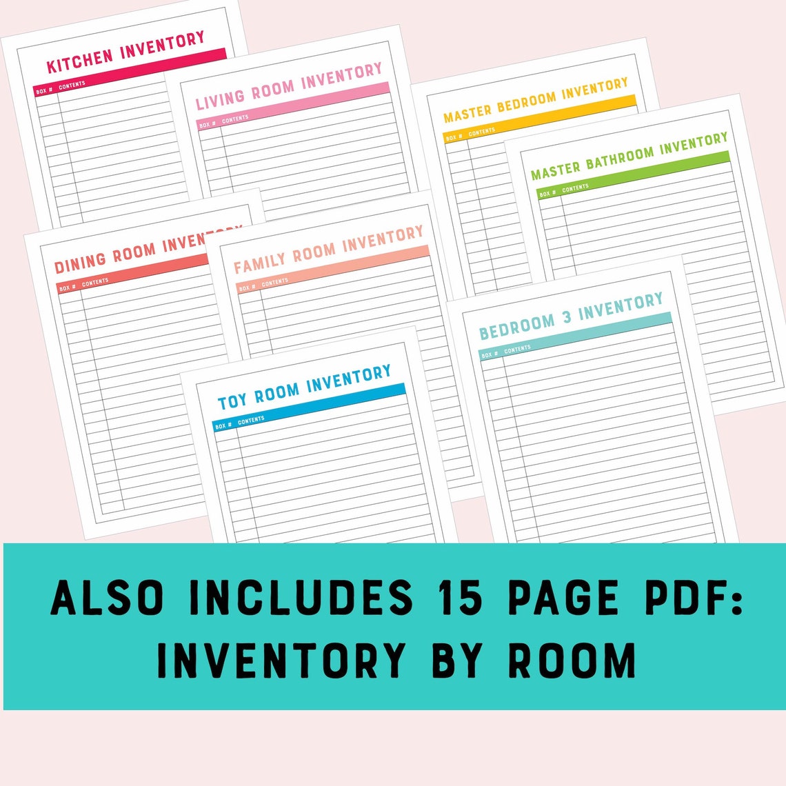 Printable Moving Labels and Inventory Sheets Fits Avery 55163 - Etsy