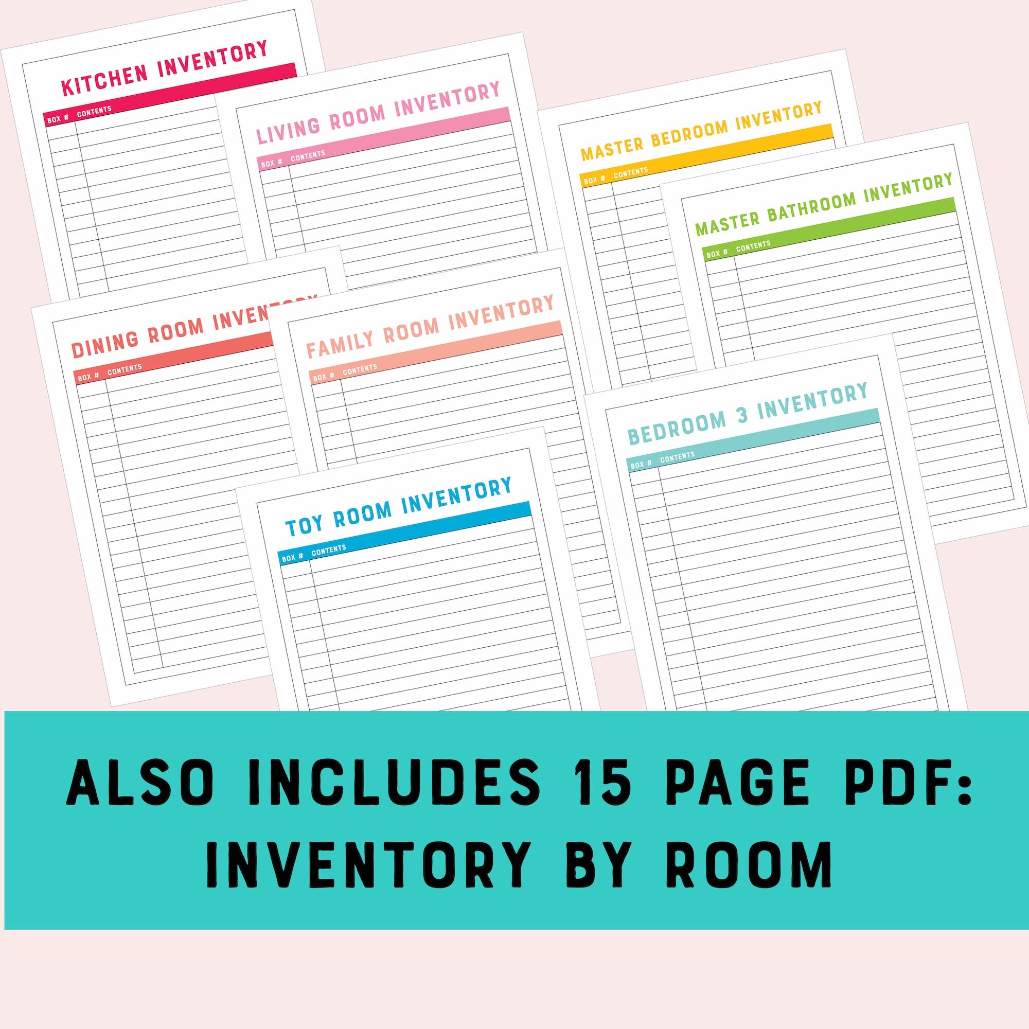 Printable Moving Labels and Inventory Sheets, Fits Avery 55163 Labels ...