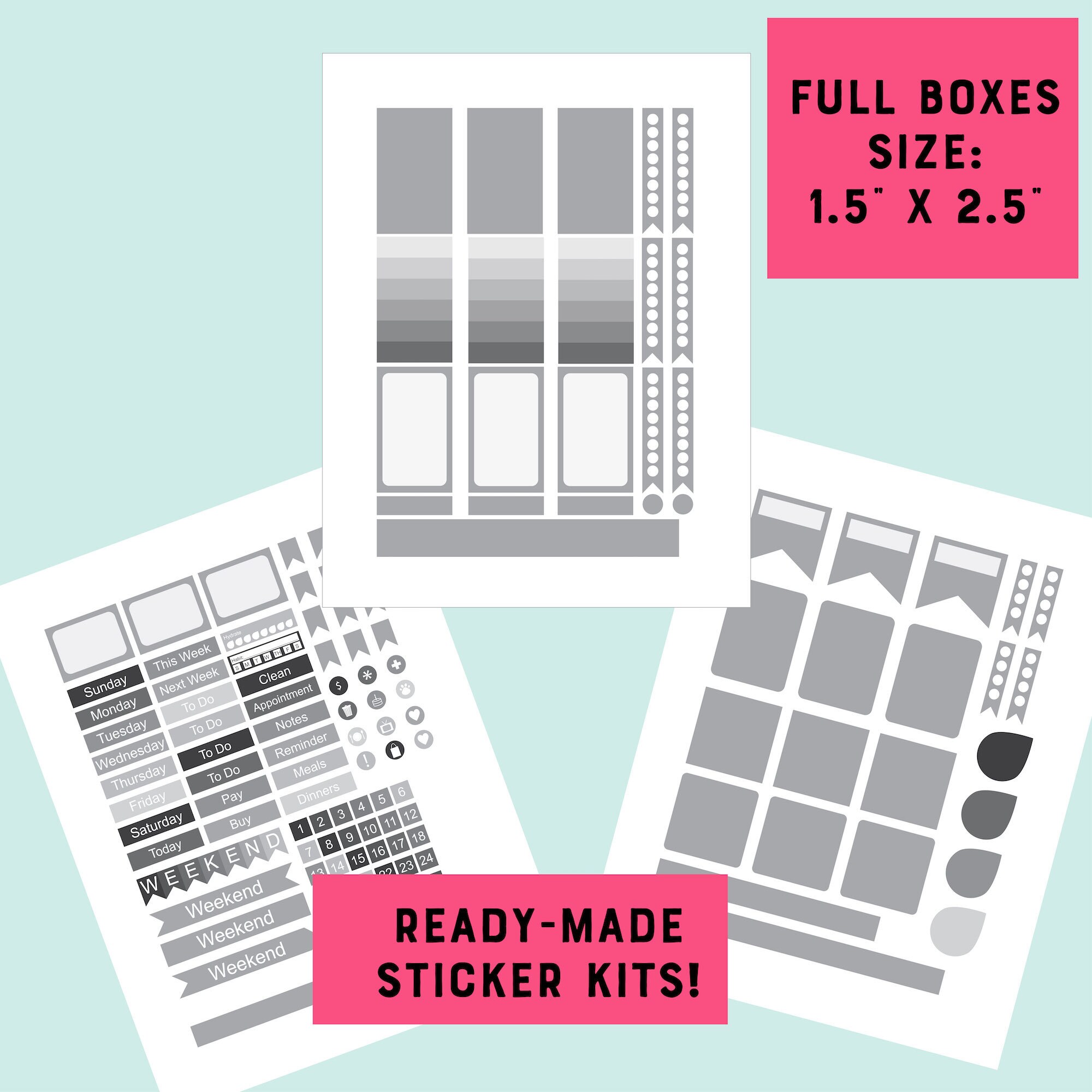 Classic Happy Planner Sticker Template for Adobe Illustrator - Etsy