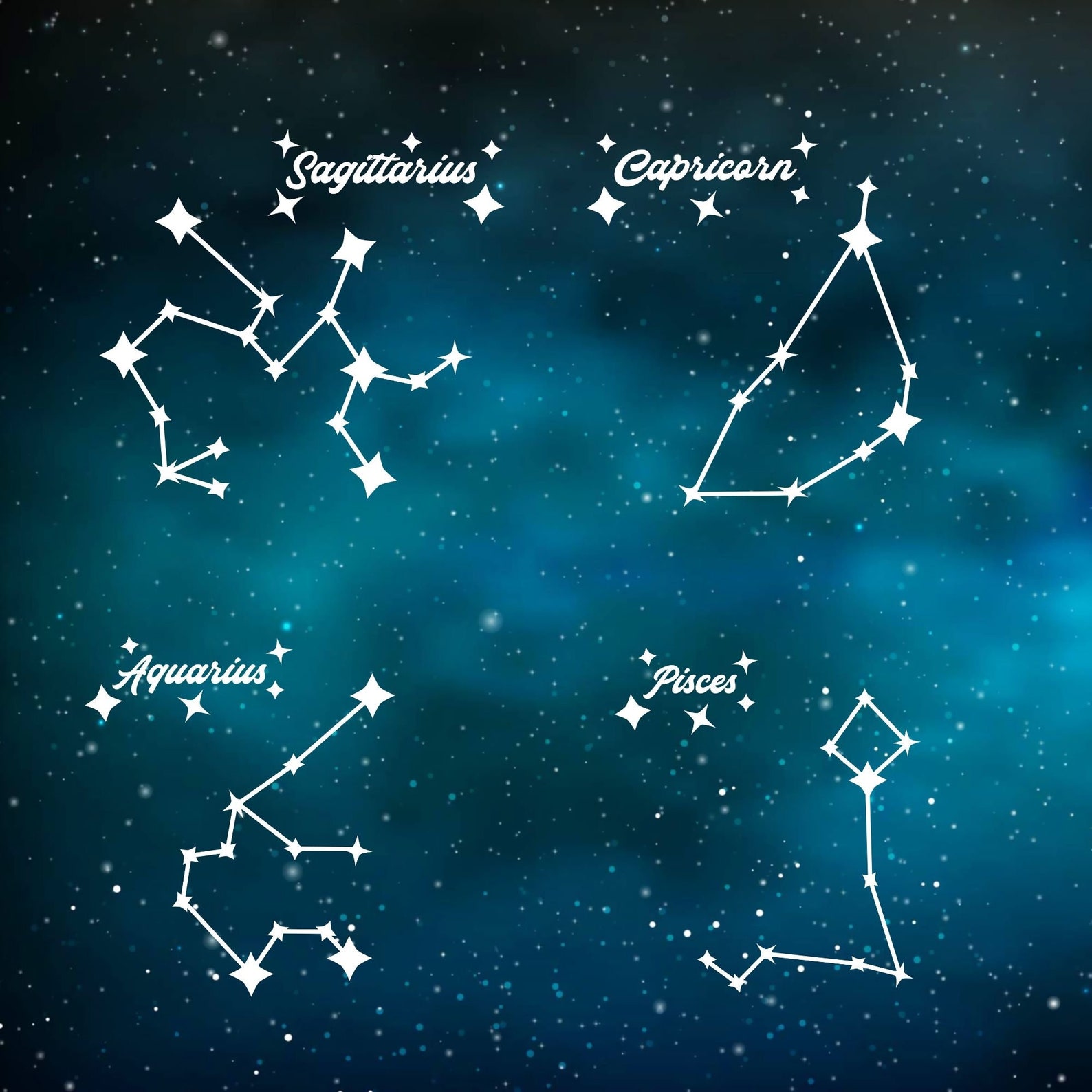 Zodiac Constellation Bundle SVG and Cut Files, Horoscope and Astrology ...