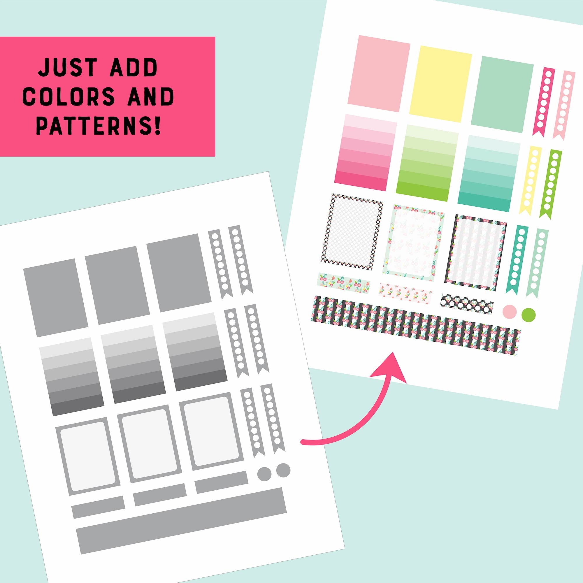 Classic Happy Planner Sticker Template for Adobe Illustrator - Etsy