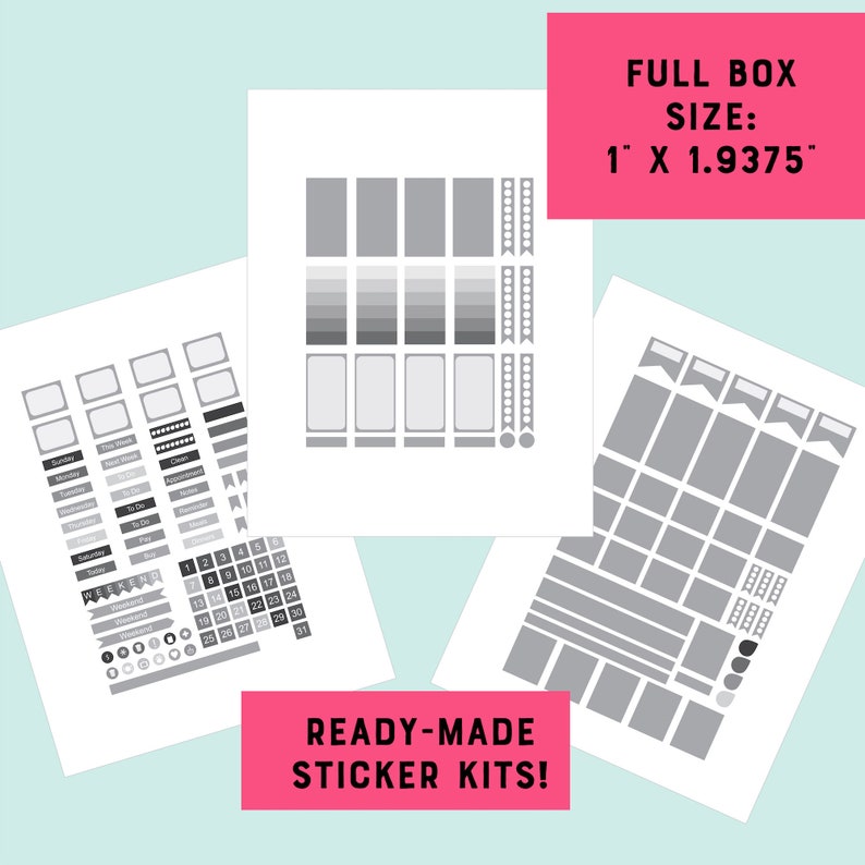 Mini Happy Planner Sticker Template for Adobe Illustrator - Etsy