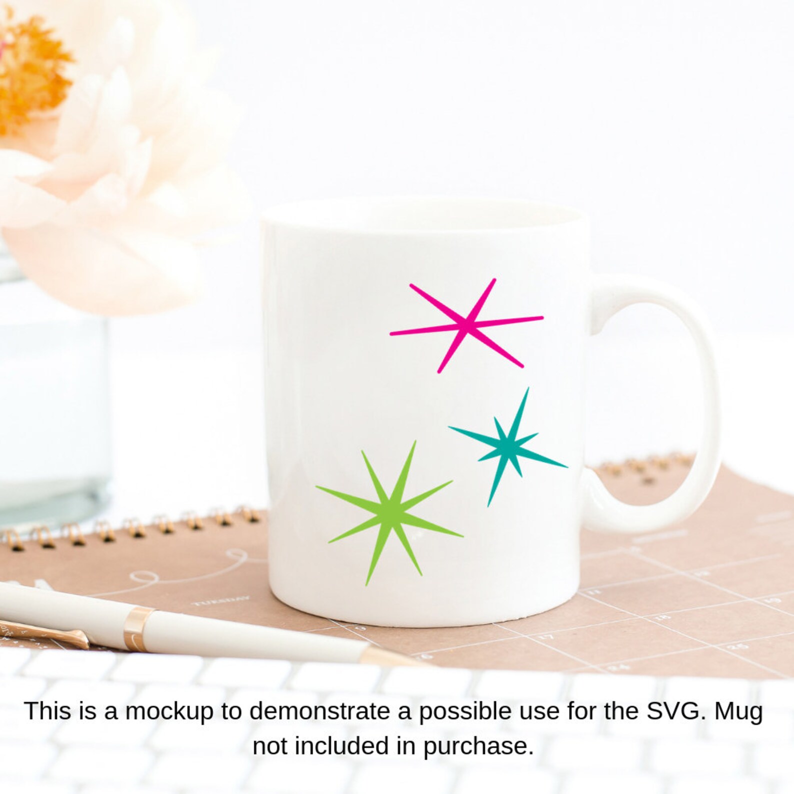 Starbust SVG Mid Century Modern Cut File Set Atomic Star - Etsy