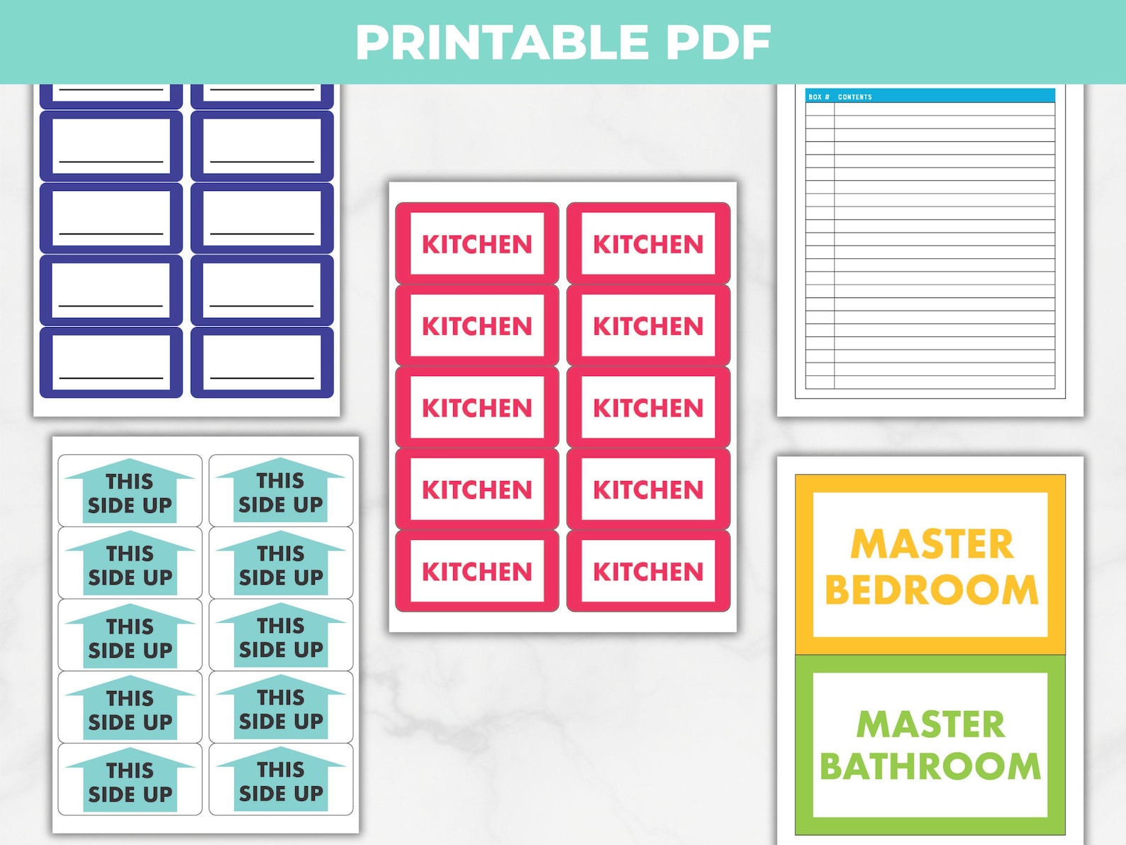 Printable Moving Labels and Inventory Sheets, Fits Avery 55163 Labels ...