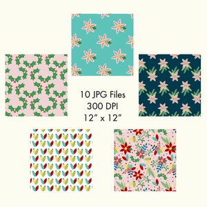 Winter Holiday Digital Paper With a Seamless Background - Etsy