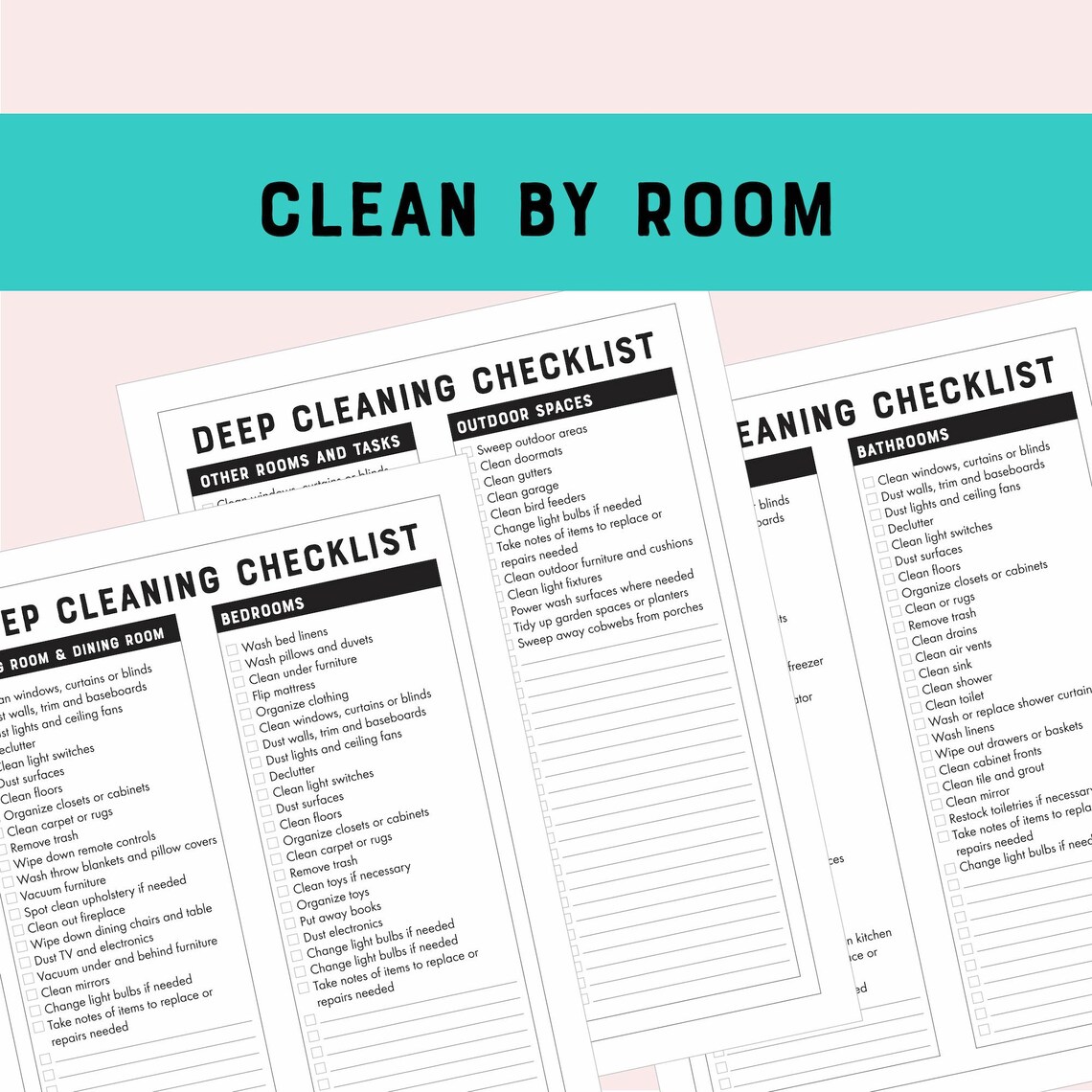 Editable Deep Cleaning Checklist Printable PDF - Etsy