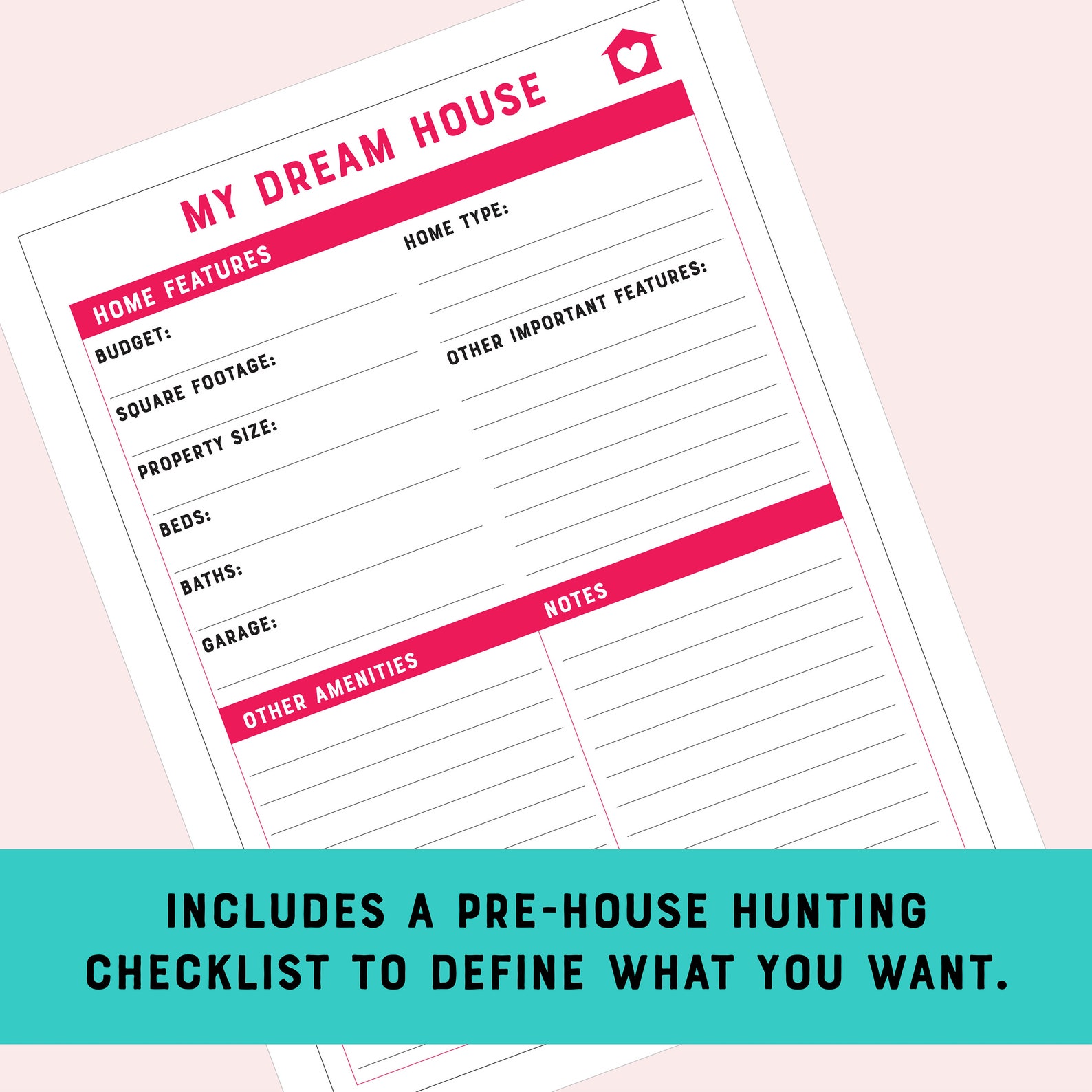 Printable House Hunting Checklist, Buying a New Home, House Buying ...