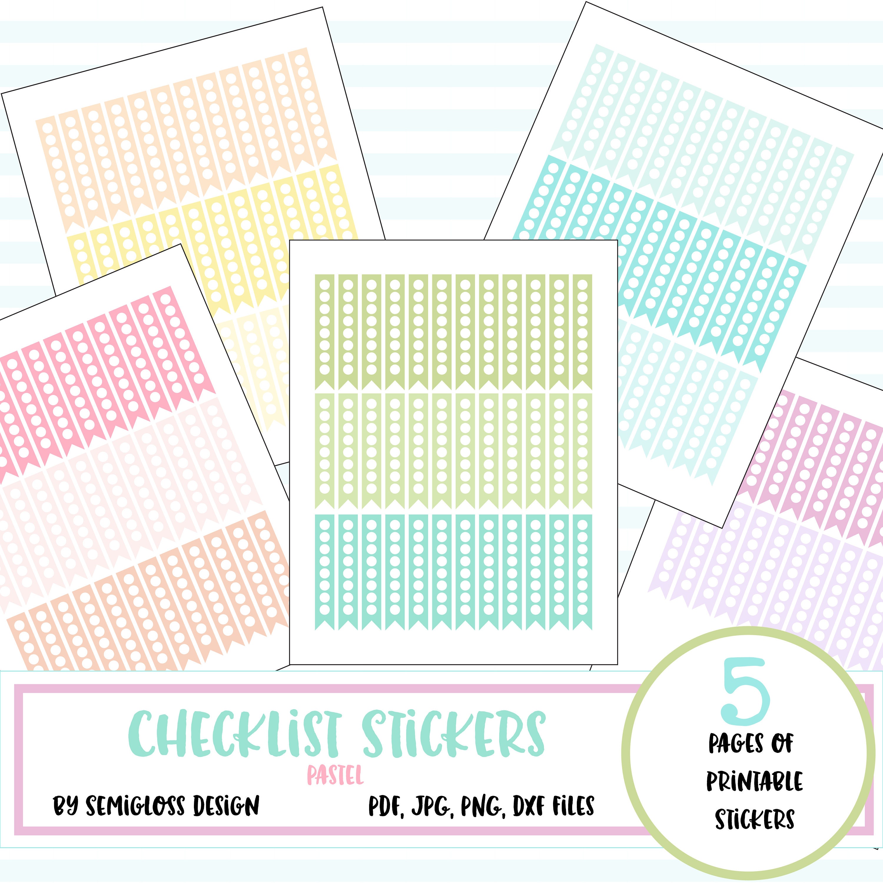 Printable Checklist Stickers for Planners | Etsy