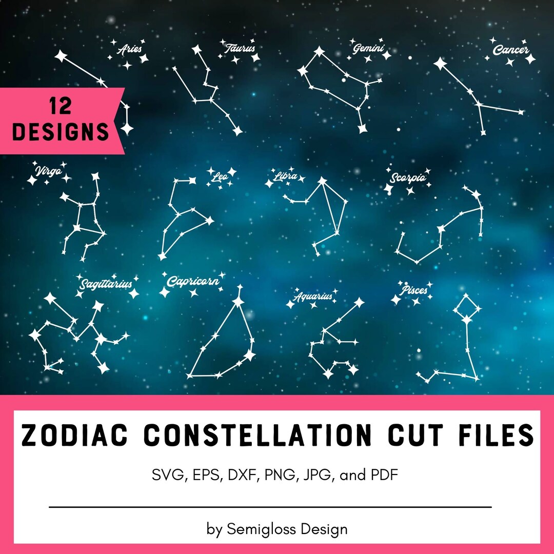 Zodiac Constellation Bundle SVG and Cut Files Horoscope and - Etsy