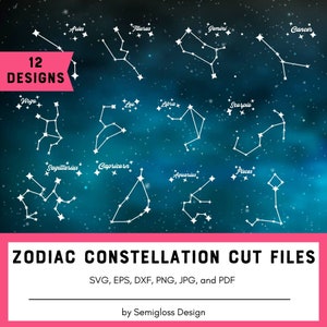 Zodiac Constellation Bundle SVG and Cut Files Horoscope and - Etsy