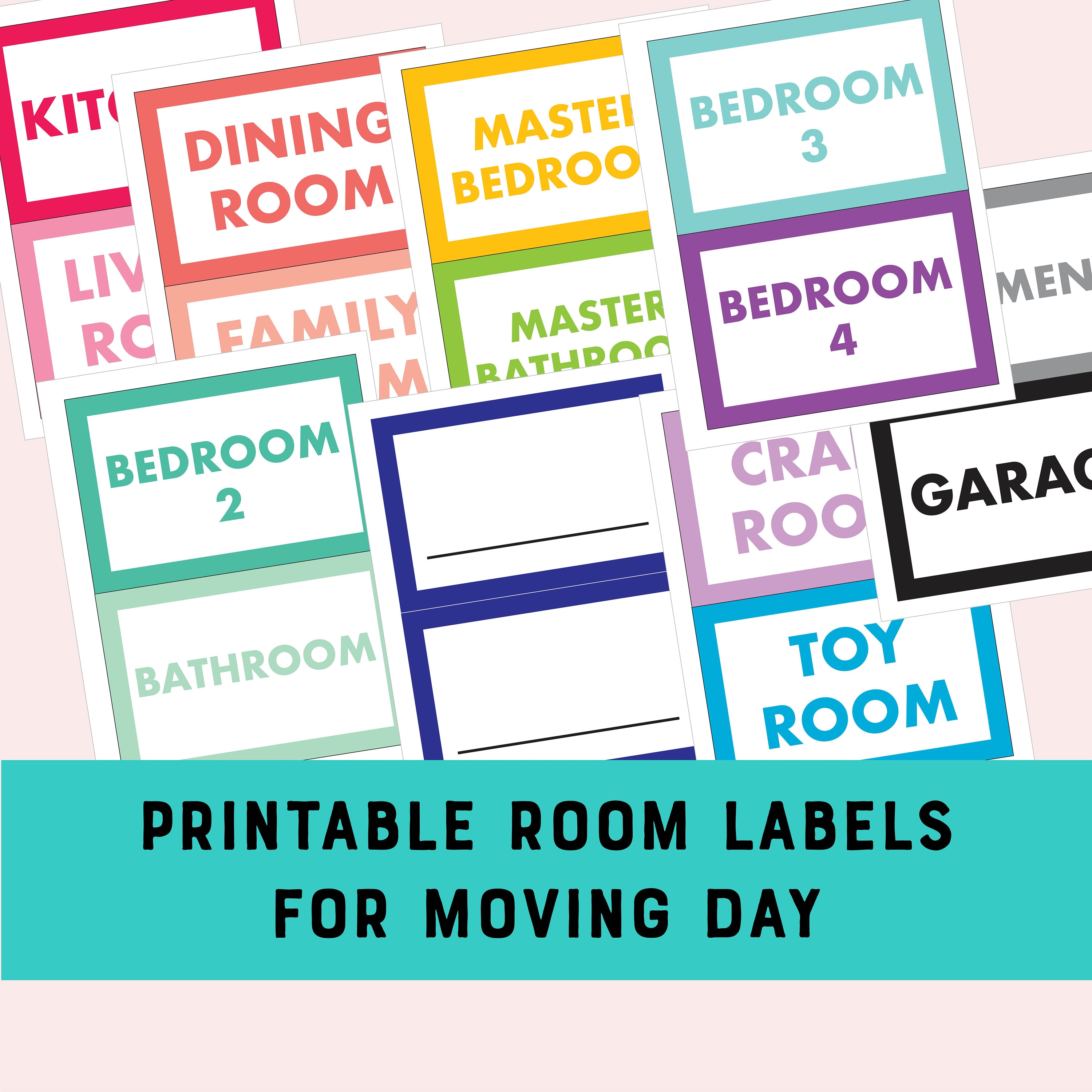 Printable Moving Labels and Inventory Sheets Color-coded - Etsy