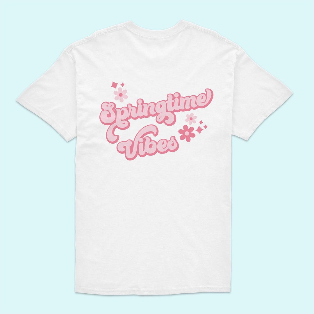 Springtime Vibes SVG, Retro Kids Shirts SVG Files for Crafting, Boho ...