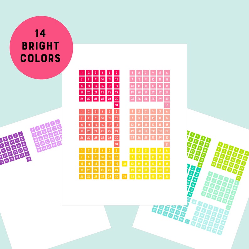 Date Covers Printable Stickers for Planners Fits Classic Happy Planner ...