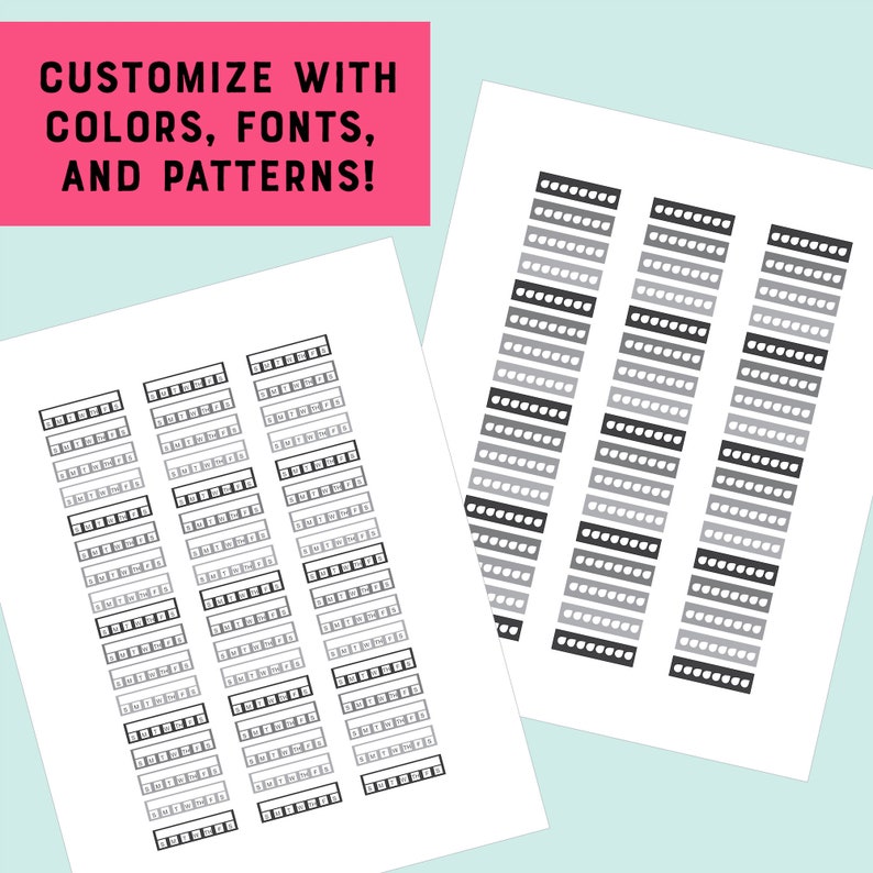 Happy Planner Sticker Template Bundle of All 3 Sizes, for Adobe ...
