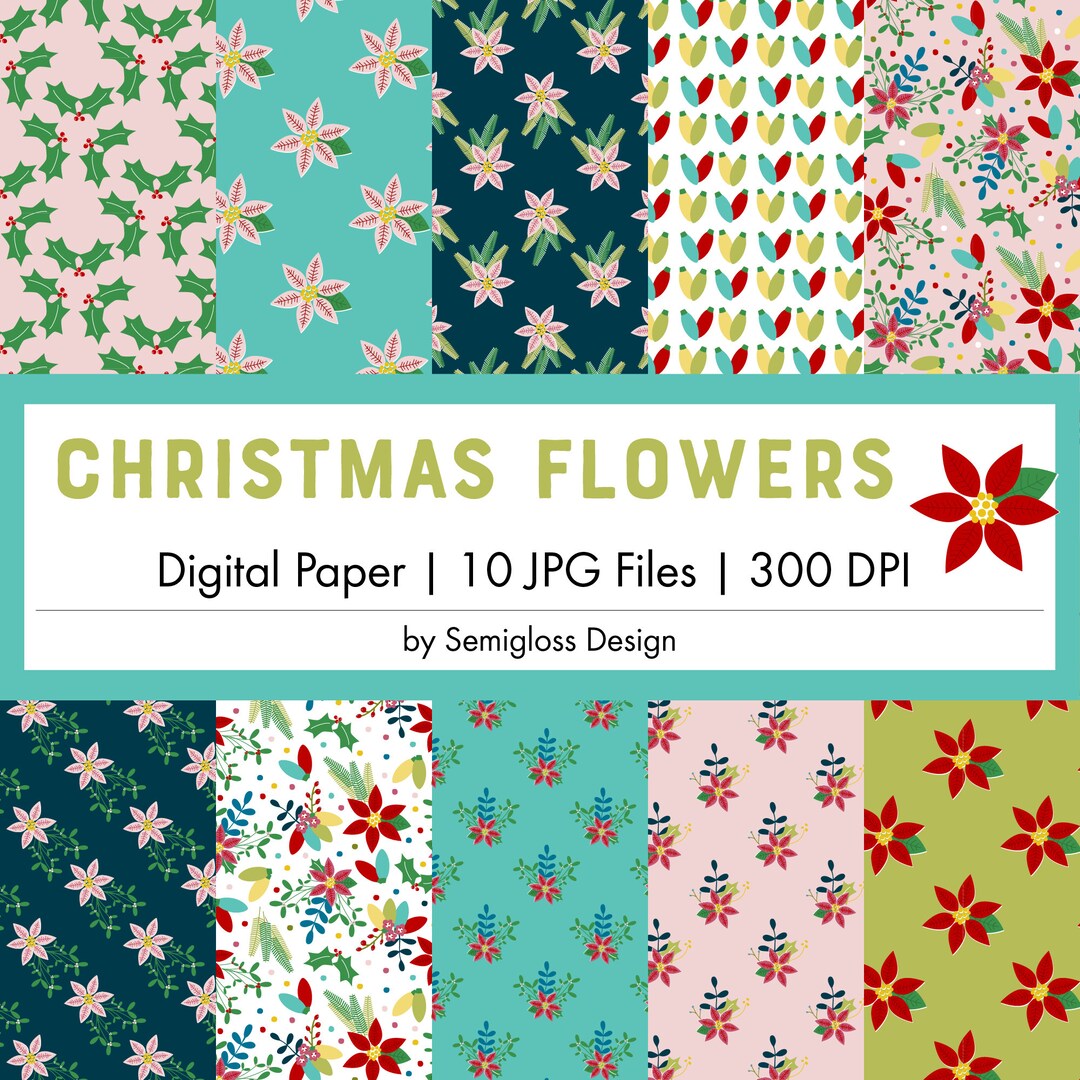 Winter Holiday Digital Paper With a Seamless Background - Etsy