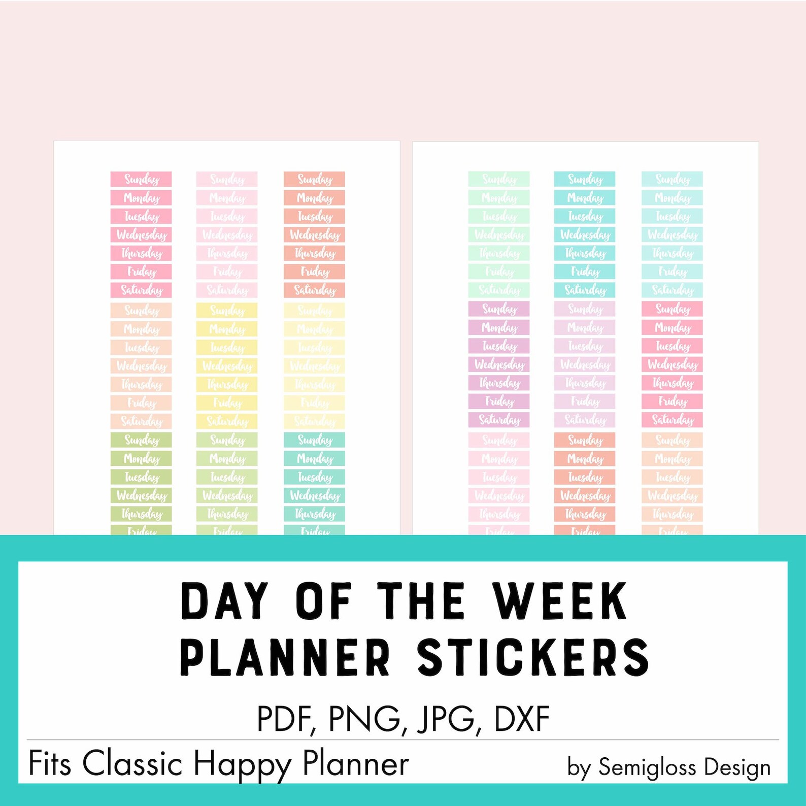 Printable Planner Stickers Bundle Pastel Planner Sticker | Etsy