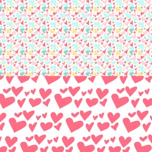 Heart Digital Paper Set With Hand Drawn Patterns - Etsy
