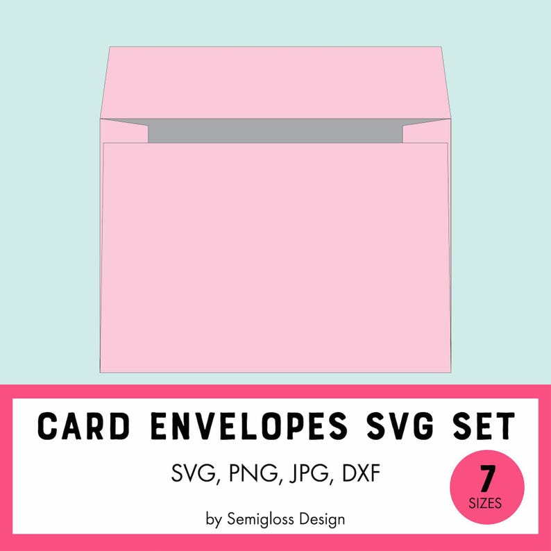DIY Card Envelope SVG Set for Handcrafted Greetings, Includes 7 Sizes ...