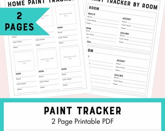 Paint Color Log Household Paint Colour Tracker Fillable - Etsy