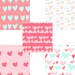 Heart Digital Paper Set With Hand Drawn Patterns - Etsy