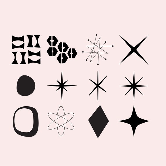 Retro Boomerang Shapes