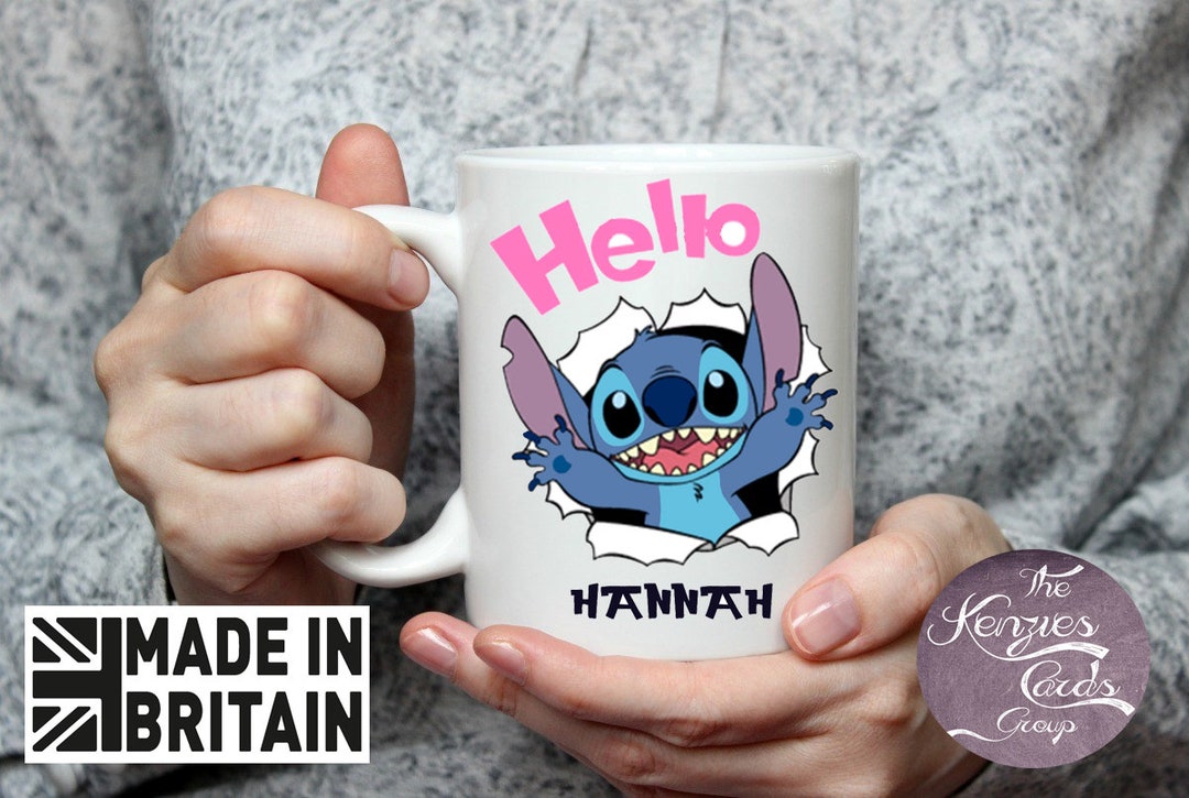Personalised Disney's Stitch Bursting Threw Mug Effect - Etsy