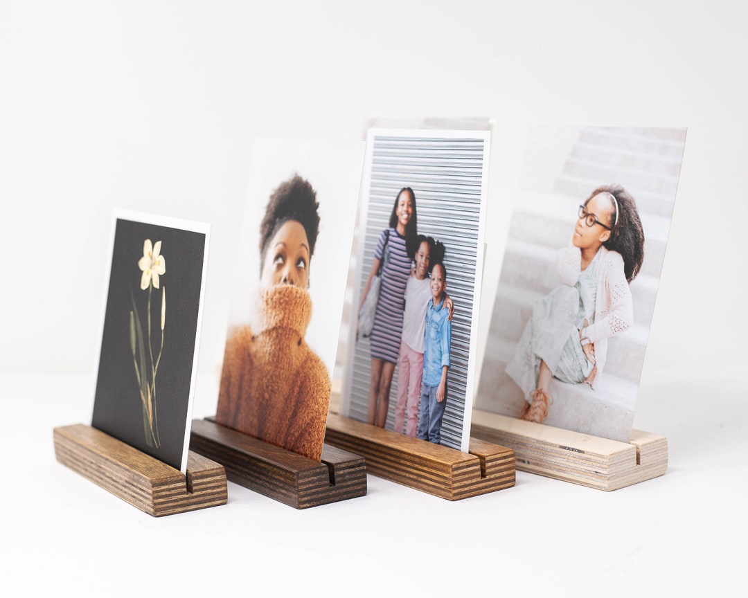 5.5" Place Card Holder, WOODEN PRINT HOLDER, Wood Photo Holder, Wood Table Number Holder, Photo ...