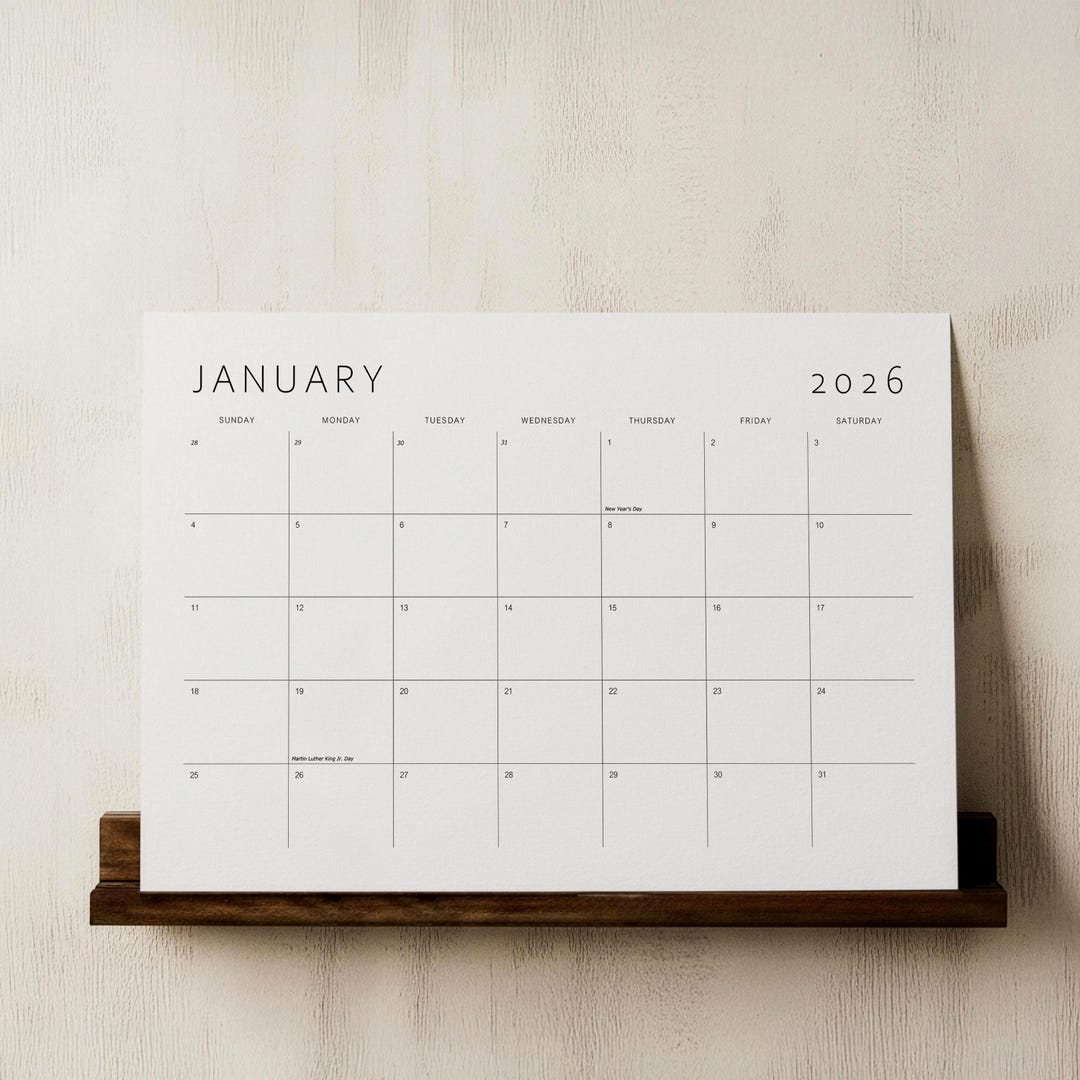 2026 12-MONTH, Large Calendar, Minimalist Home and Office Planner ...