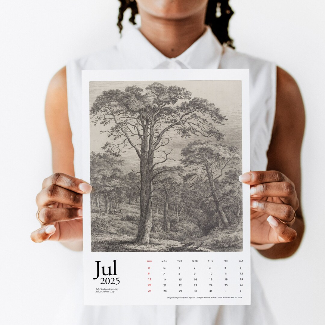 PRINTABLE Large 2025 Vintage Art Calendar, 11x17 Calendar, Wall ...