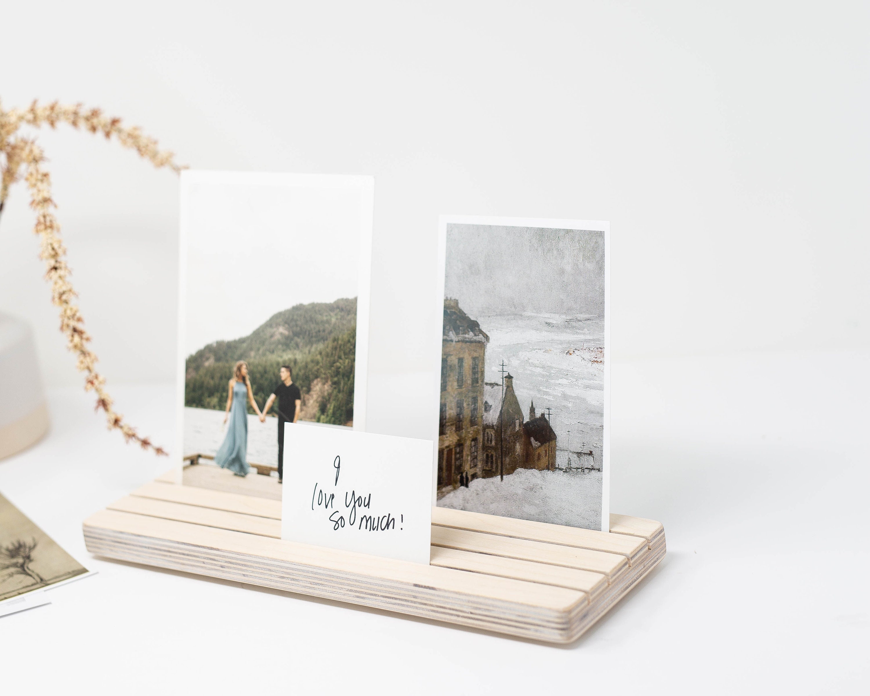 Wood Photo Stand, Card Holder, Business Card Holder, Wood Card Stand ...