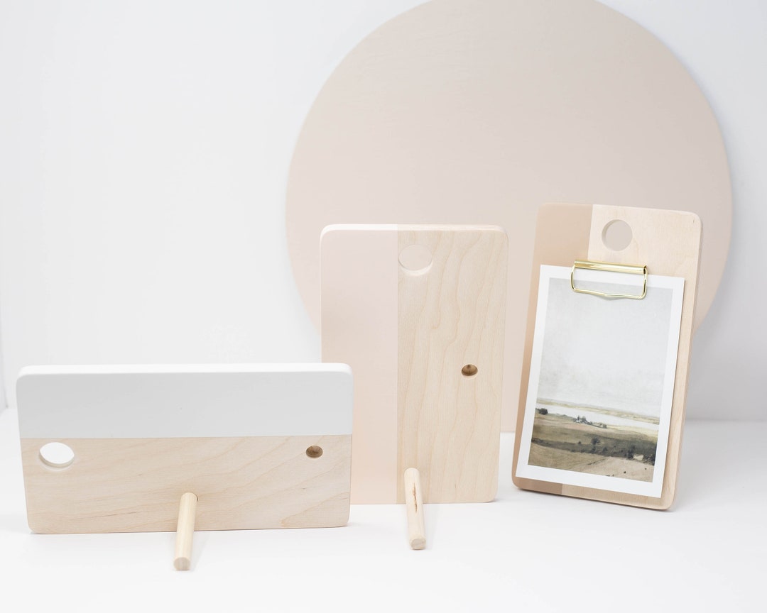 Hand Painted Standalone and Wall Hanging Wooden Clipboard, Photo Stand ...
