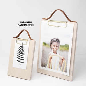 Dipped Hand Painted Memo-board With Leather Strap, Photo Clipboard ...